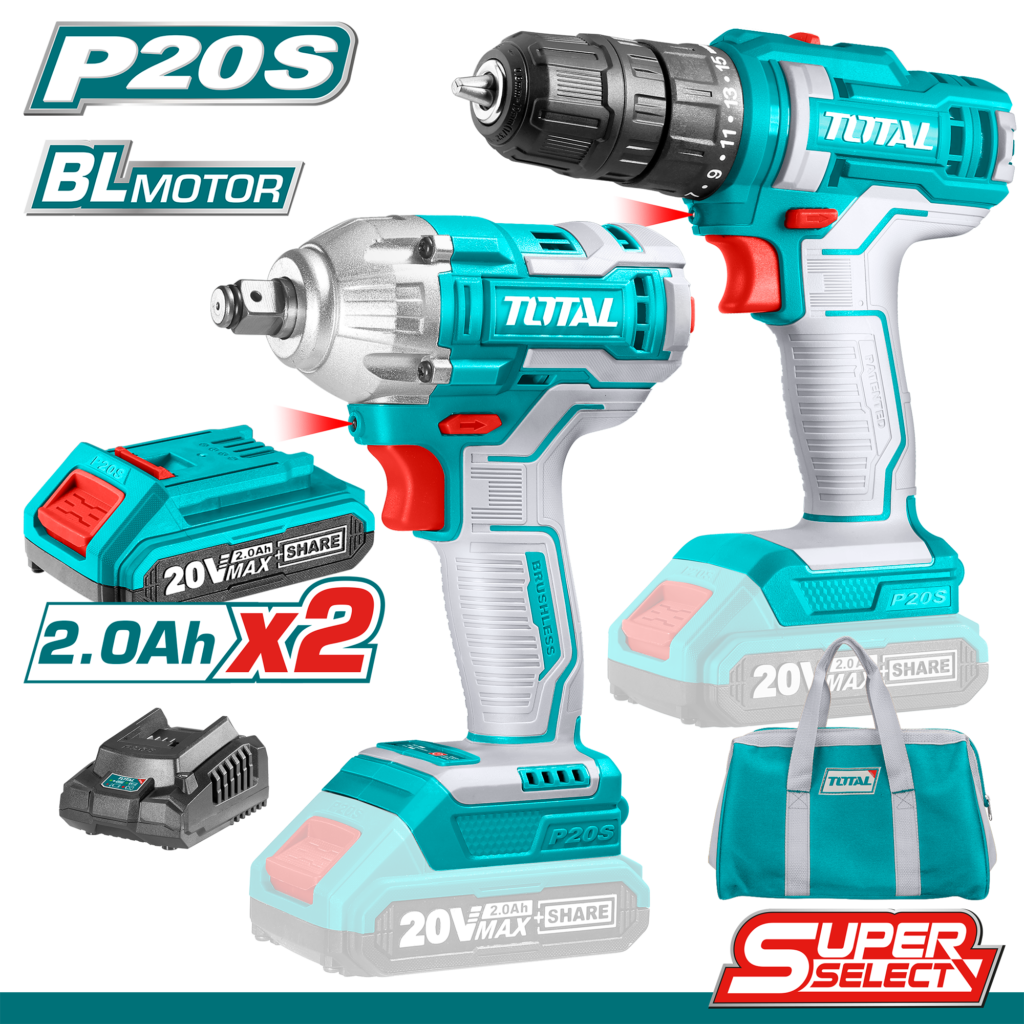 20V مجموعة مقدح بطارية+فرد شد طربوش - CHAABAN TOOLS