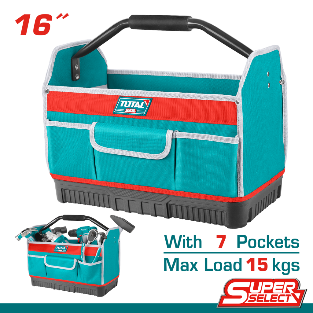 16" شنطة عدة قاعدة بلاستيك مسكة حديد - CHAABAN TOOLS