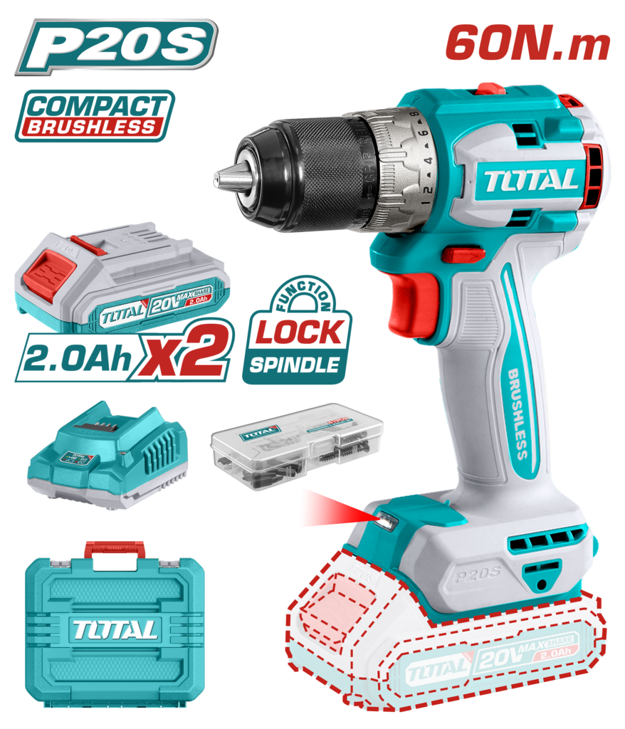 20VX2BX1CX2.0Ah (Compact) مقدح بطاريتين ليثيوم شنطة صناعي - CHAABAN TOOLS