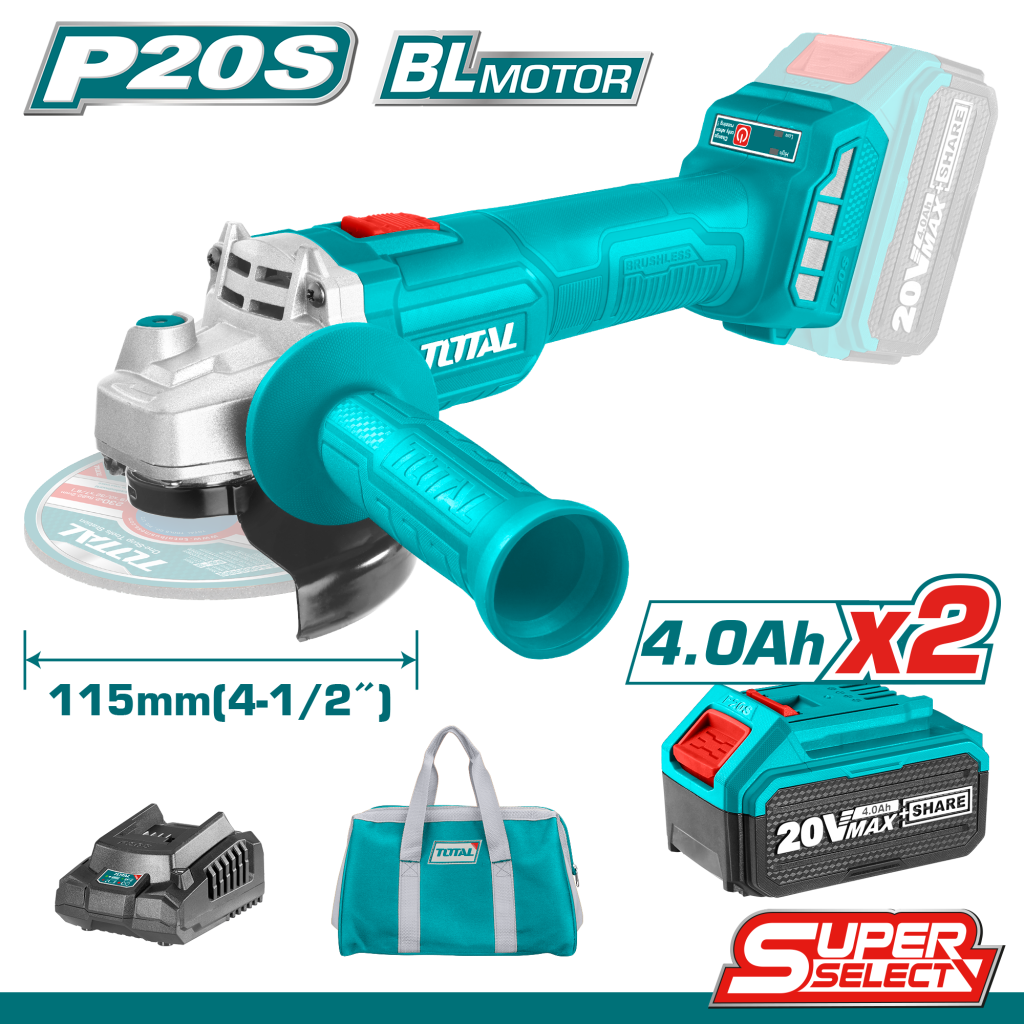 Brushless 20V صاروخ عالبطارية+2 بطارية كبيرة+شاحن - CHAABAN TOOLS