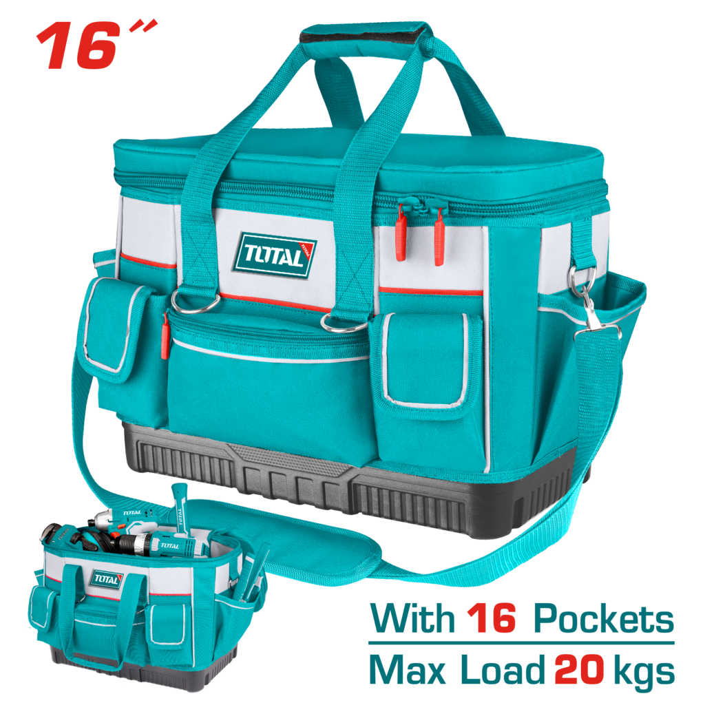 16" شنطة عدة قماش صناعية مع قاعدة مدعمة - CHAABAN TOOLS