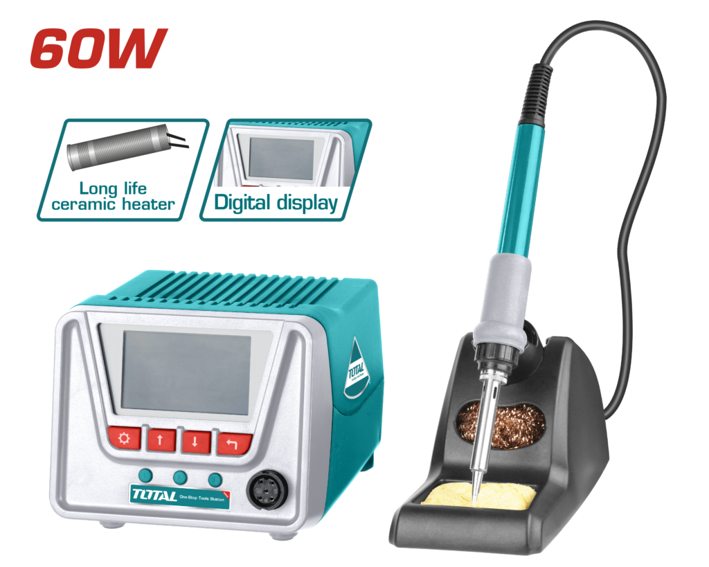 60W محطة كاوي+ستاند مع ركلاج للحرارة شاشة ديجيتال - CHAABAN TOOLS