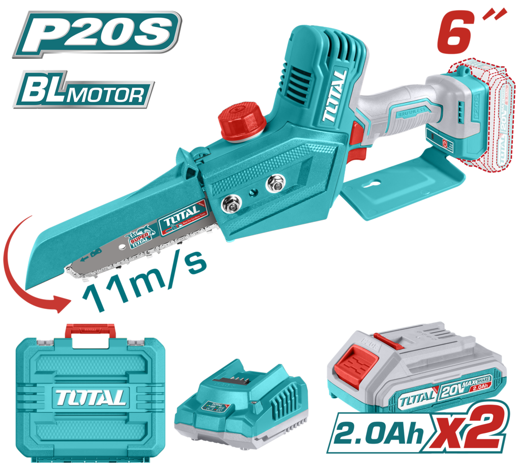 20V 6" منشار حطب صغير عالبطارية+2بطارية+شاحن - CHAABAN TOOLS